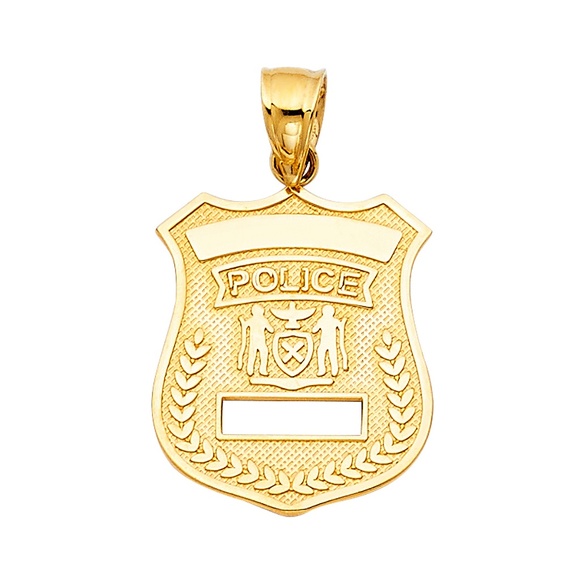 TGDJ | Accessories | 4k Yellow Gold Police Pendant | Poshmark